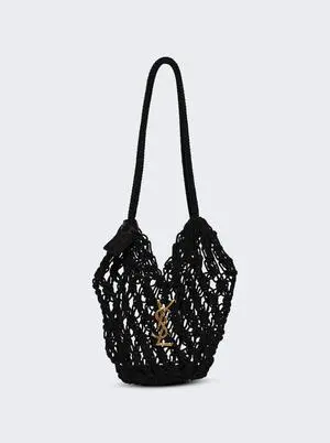 Saint Laurent Small Crochet Shopping Bag - Black