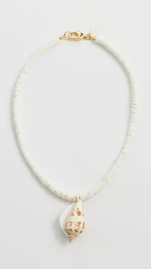 LOGAN TAY Shell Pendant Beaded Necklace