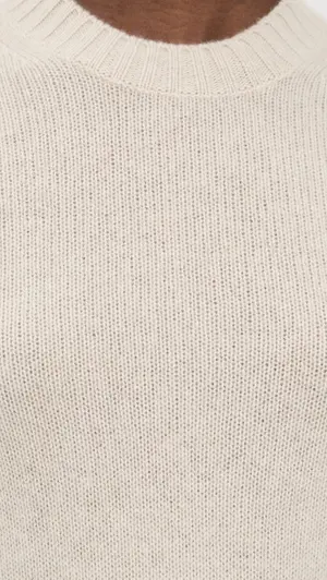 WHITE & WARREN Featherweight Cashmere Pullover - Natural Heather