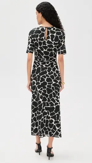 LA LIGNE Ruched Side Print Dress