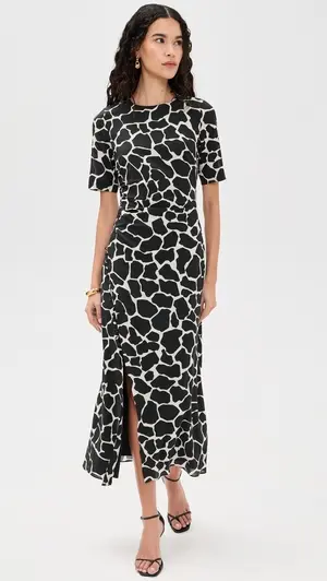 LA LIGNE Ruched Side Print Dress