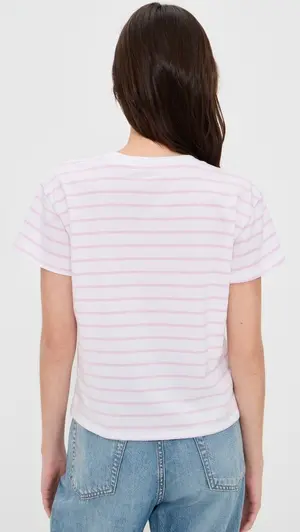 PERFECTWHITETEE Everett Stripe Boxy Crew Neck Tee