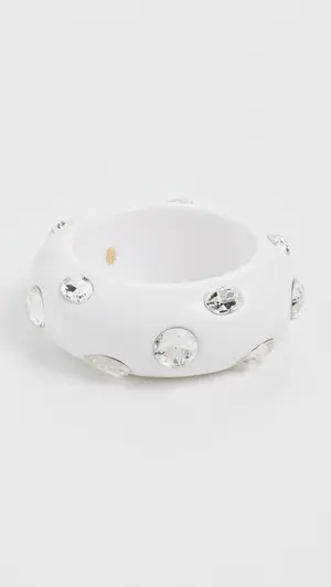 KENNETH JAY LANE Crystal Stones Domed Bangle