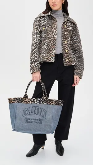 GANNI Medium Trapeze Shopper Reversible Tote