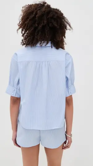 FRAME The Striped Popover Top