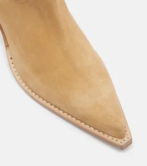 Paris Texas Dakota Suede Cowboy Boots - Beige