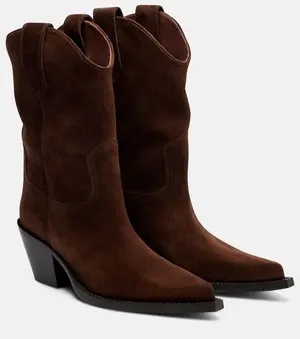 Paris Texas Dakota Suede Cowboy Boots - Brown