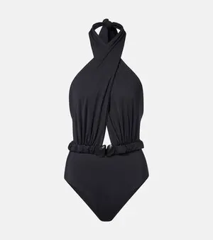 Johanna Ortiz Halterneck One-piece Swimsuit - Black