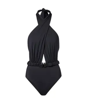 Johanna Ortiz Halterneck Swimsuit With Detachable Belt Black