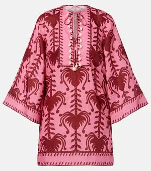 Johanna Ortiz Printed Linen Tunic - Pink