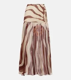Johanna Ortiz Printed Midi Skirt - Neutrals