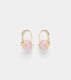 SYDNEY EVAN 14kt Gold Earrings With Diamonds And Morganites - Pink
