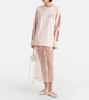 Simone Rocha Printed Cotton Jersey T-shirt - Pink