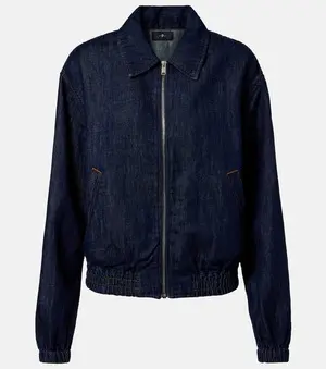7 For All Mankind Denim Bomber Jacket - Blue