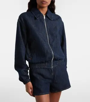 7 For All Mankind Denim Bomber Jacket - Blue