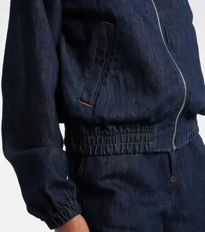 7 For All Mankind Denim Bomber Jacket - Blue