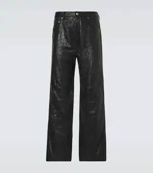 Rick Owens Leather Wide-leg Jeans