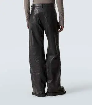 Rick Owens Leather Wide-leg Jeans