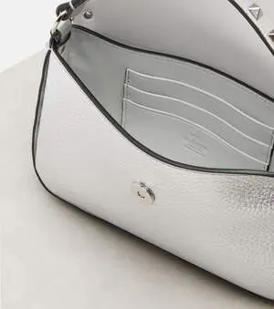 Valentino Garavani Rockstud Small Metallic Leather Top-handle Bag - Silver