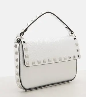 Valentino Garavani Rockstud Small Metallic Leather Top-handle Bag
