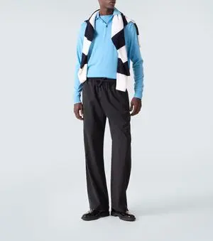 ALLUDE Virgin Wool Polo Sweater - Blue