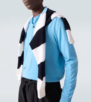 ALLUDE Virgin Wool Polo Sweater - Blue
