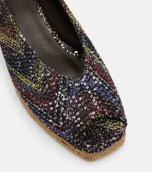 Missoni Joy 30 Sequined Espadrille Wedges