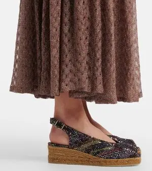 Missoni Joy 30 Sequined Espadrille Wedges - Multicoloured