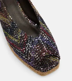 Missoni Joy 30 Sequined Espadrille Wedges - Multicoloured