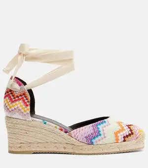 Missoni Eva 60 Zigzag Lamé Espadrille Wedges