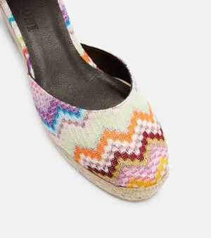 Missoni Eva 60 Zigzag Lamé Espadrille Wedges - Multicoloured