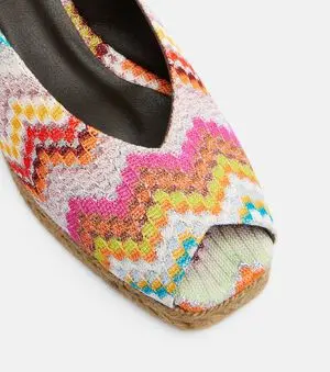 Missoni Joy 30 Zigzag Lamé Espadrille Wedges - Multicoloured