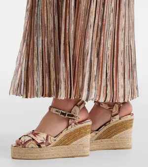 Missoni Carmen 110 Lamé Espadrille Wedges - Multicoloured