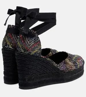 Missoni Eva 80 Sequined Espadrille Wedges - Multicoloured
