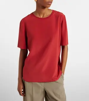 JOSEPH Rubin Silk Crêpe Top - Orange