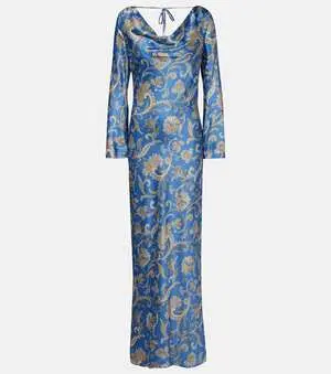 Veronica Beard Ember Printed Silk-blend Maxi Dress
