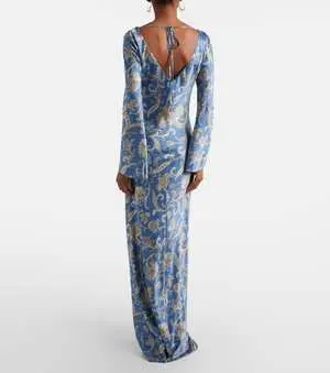 Veronica Beard Ember Printed Silk-blend Maxi Dress
