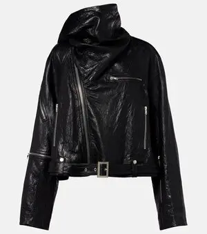 Rick Owens Leather Biker Jacket - Black
