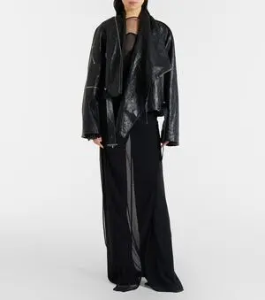 Rick Owens Light Leather Biker Jacket - Black