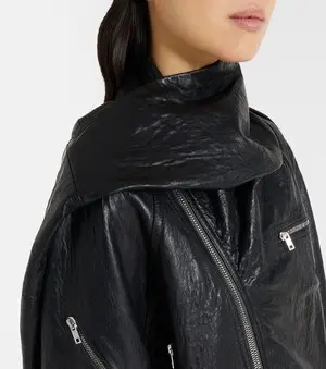 Rick Owens Light Leather Biker Jacket - Black