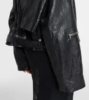 Rick Owens Light Leather Biker Jacket - Black