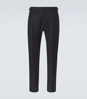 Dolce & Gabbana Chalk Stripe Virgin Wool Slim Pants - Blue
