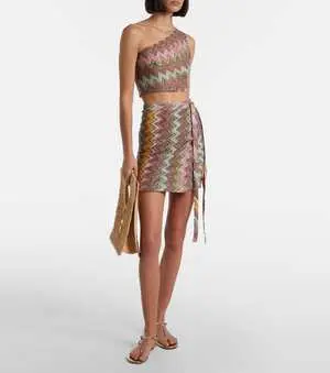 Missoni Zigzag One-shoulder Lamé Top - Multicoloured