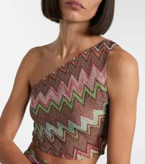 Missoni Zigzag One-shoulder Lamé Top - Multicoloured