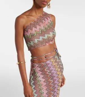 Missoni Zigzag One-shoulder Lamé Top - Multicoloured