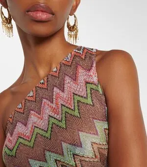 Missoni Zigzag One-shoulder Lamé Top - Multicoloured