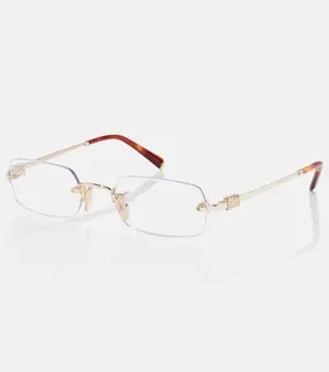 Miu Miu Rimless Rectangular Eyeglasses