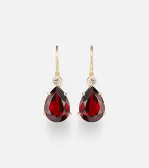 Ileana Makri 14kt Yellow Earrings With Garnets And Diamonds - Gold
