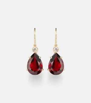 Ileana Makri 14kt Yellow Earrings With Garnets And Diamonds - Gold