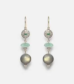 Ileana Makri 9kt Yellow Earrings With Gemstones - Gold